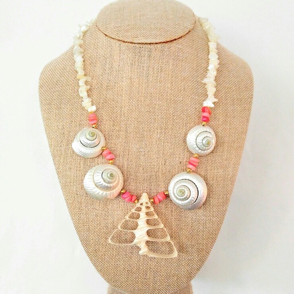 Vintage | Jewelry | Wow Vintage Sea Shell Necklacepinkopalescent | Poshmark